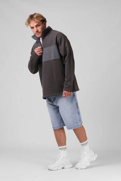 90s 1/4 Zip Sweater - Char / Drk Grey – RPM Clothing