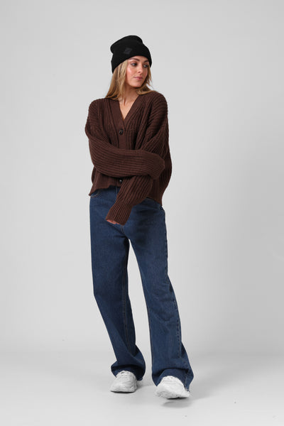 Chunky Cardigan - Chocolate – RPM Clothing